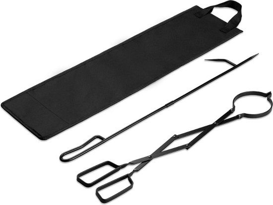 Haardtang en pook set - 2-delige haardset - Voor open haard houtkachel ...