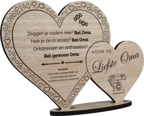 Geschenk Oma | Cadeau Grootmoeder | Houten Wenskaart Bomma, Meme, Moeke ...