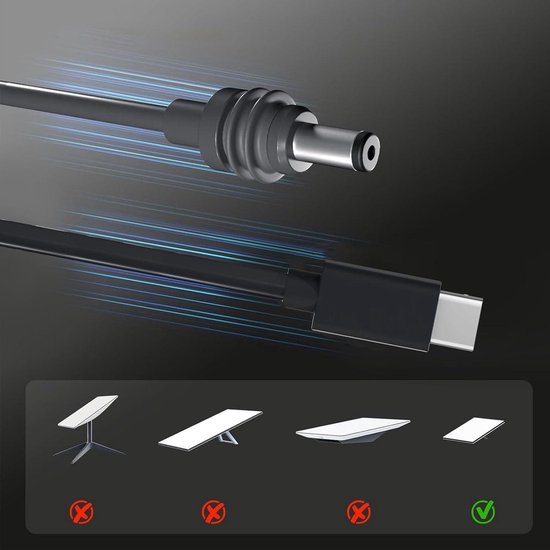 Mini USB C Naar DC-voedingskabel - 15M lengte - 100W Power Delivery ...