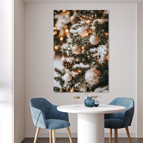 Poster 80x120 cm - Kerst - Kerstboom - Winter - Binnen - Sneeuw ...