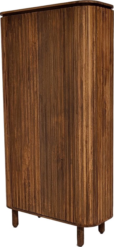 Wandkast 180cm - Bruin Mangohout - 95x40x180 cm - Soft Closing - Wandkast Myra - Giga... | bol