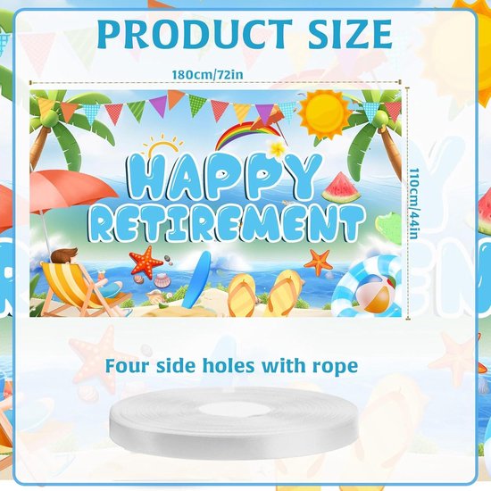 Summer Beach Happy Retirement Party Decorations - Congrats Retirement ...
