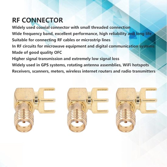 10 Stks RF Connector 90 Graden Panel Gebogen 4 Pin SMA Socket Connector ...