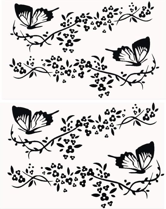 4 stuks vlinder auto sticker set - vlinders kussen bloemen ...