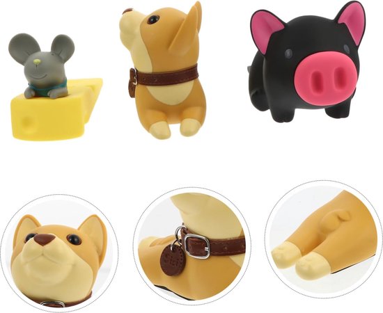 Decoratieve Deurstopper Dier - 3 Stuks PVC Deur Bumper en ...