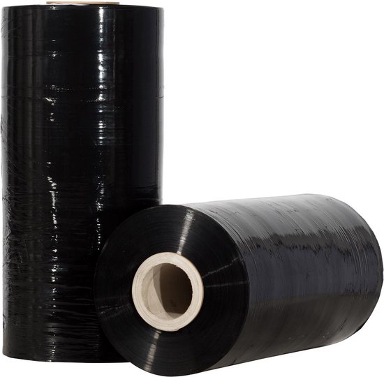 Machinewikkelfolie 23 micron 50 cm x 1390 meter 250% voorrek zwart | bol