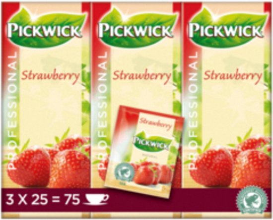 Thee pickwick strawberry 25x1.5gr | 3 stuks | bol