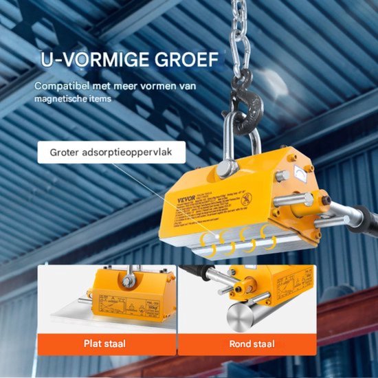 Hefmagneet - Magnetische lifter - 2000 kg trekkracht - 2,5 ...