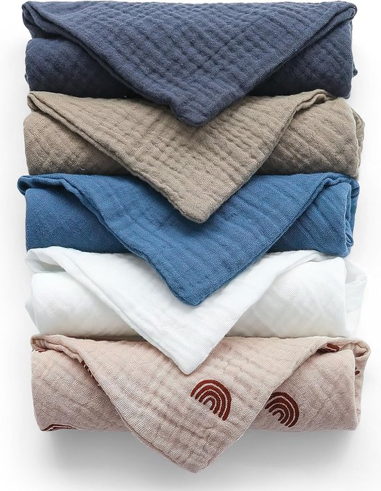 Goodivery ® Set van 5 Zachte Katoenen Doekjes voor Baby's in Neutrale ...