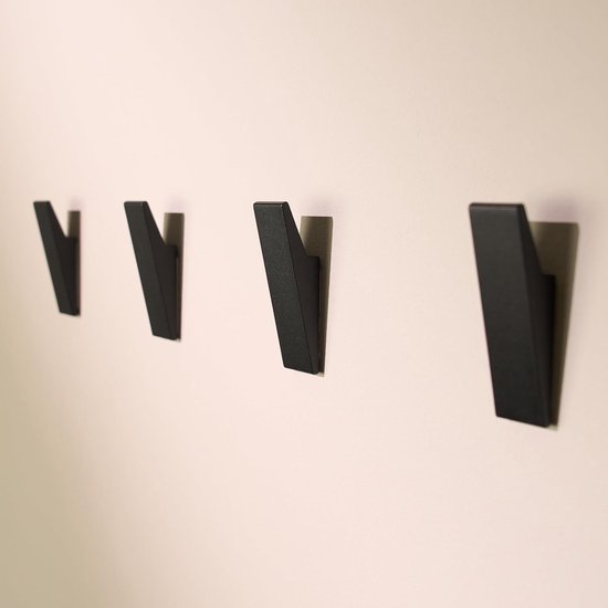 Zelfklevende Wandhaken - Handdoek Haakjes zonder Boren - 4 Stuks - Mat ...