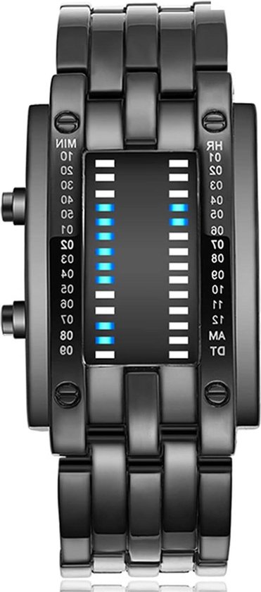 LED Digital Horloge Blauw Heren Dames - Klassiek en Futuristisch Binary Watch met... | bol