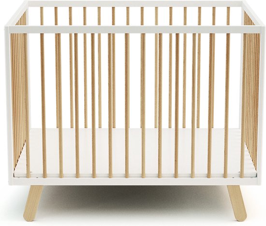 AT4 - Houten Babybox PIRATE Wit en Beuken 80 x 100 cm | bol