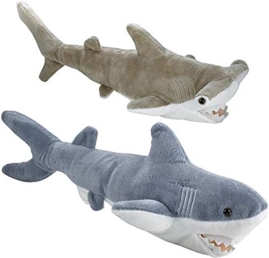 Opgezette Haai Knuffel - Set van 2 Grote, 35,6 cm Mako en 33 cm ...