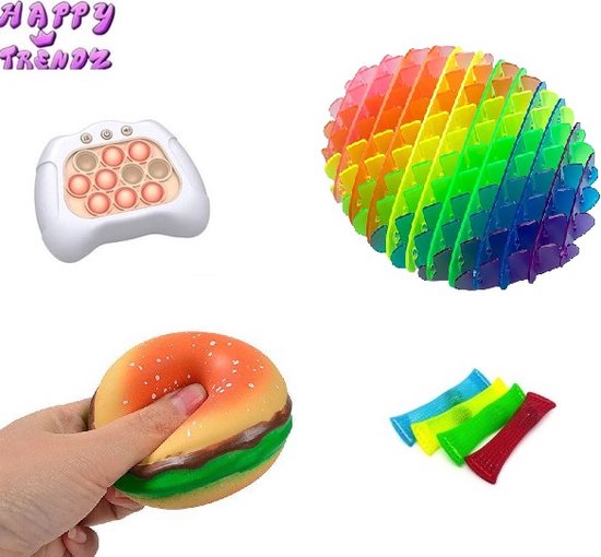 Happy Trendz© Fidget Toy 4 Pcs Deluxe - Top Fidgets - Pop It quick push ...