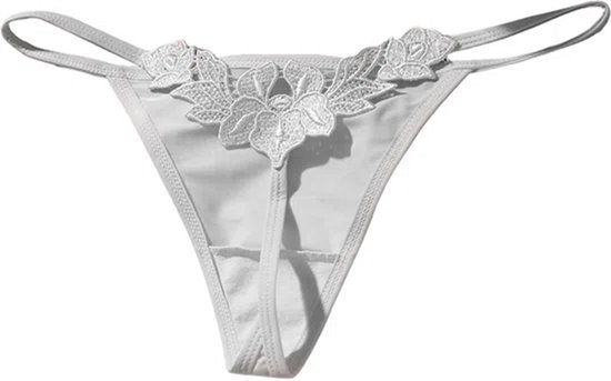 Knaak Dames String Wit - Luxe Design met Kant - Erotische Lingerie ...