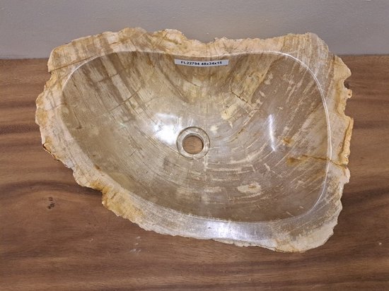 Waskom van versteend hout - 48x34x15cm - FL22794 | bol
