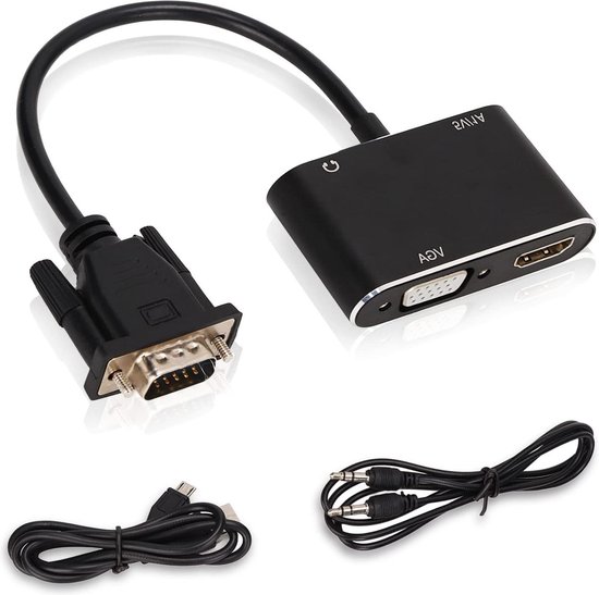 VGA HDMI-adapter 2-in-1 Splitter voor Hoge Resolutie Luidsprekers ...