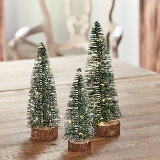 LOBERON LED-sierboom set van 3 Thalindra groen/wit/bruin | bol