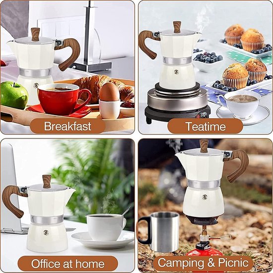 Espresso Stoompot voor op het fornuis Mokapot 3 kopjes - Handmatige ...