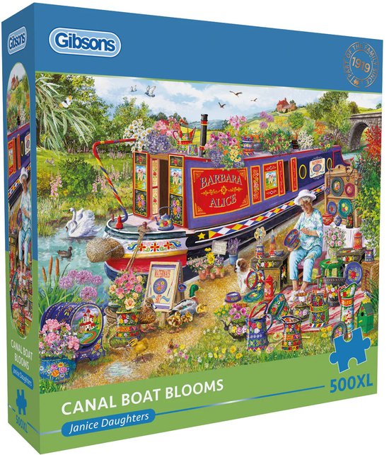 Gibsons legpuzzel Canal Boat Blooms 500XL kleurrijk puzzelplezier. | bol