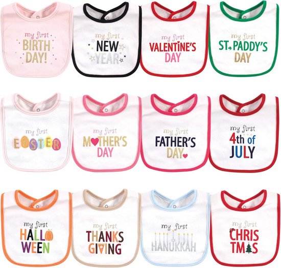 Set van 2 Zachte Katoenen Slabben voor Baby's met Feestelijke Print | bol