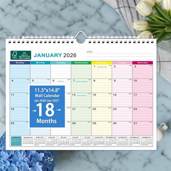 Kalender 2026 - Week Dag Planner - Afspraken Planning - 18 Maanden ...