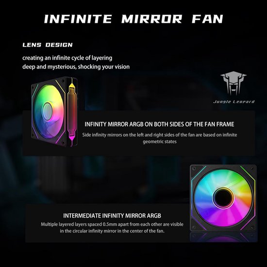 Set van 3 RGB PC Ventilatoren 120mm met Infinity Mirror Effect en PWM | bol