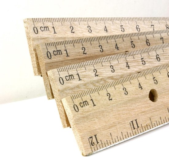 Set van 3 Houten Linialen - 30 cm Lineaal - School en Kantoor ...