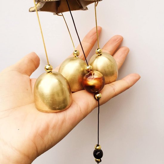 Vintage Metalen Windgong met Olifant - Feng Shui Geluksbrenger voor ...