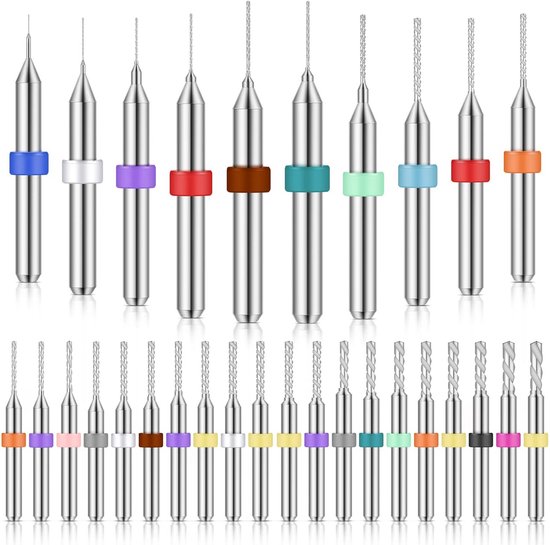 30 Stuks Micro Boortjes Set 0,1-3,0 mm voor PCB Printplaat Graveren en ...