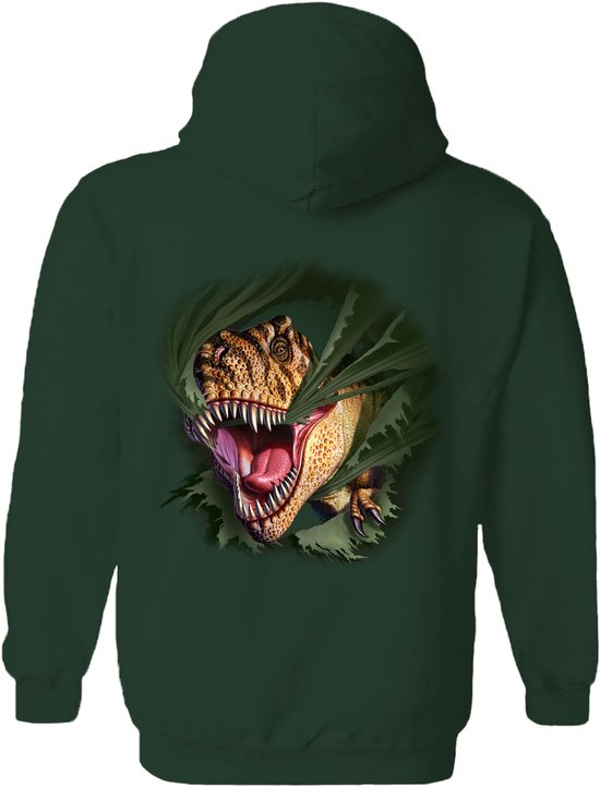 Dino T-Rex Tearing Green The Coloured House Hoodie S | bol