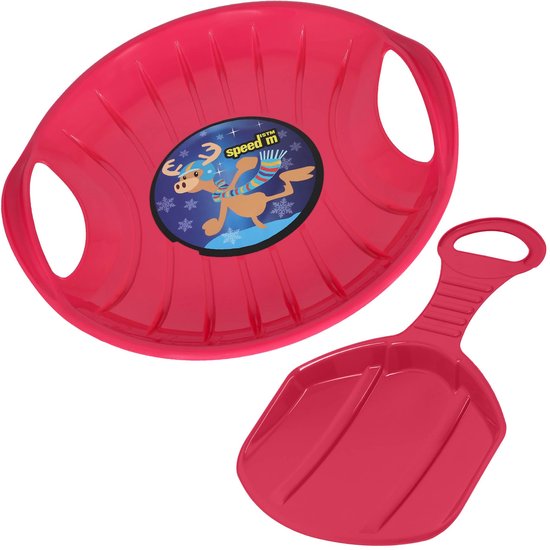 KOTARBAU 2x slee kind, pvc 60 cm, roze, sneeuw, handgrepen | bol