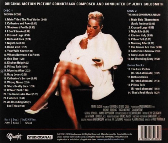 Jerry Goldsmith - Basic Instinct (2 CD) (Original Soundtrack), Jerry ...