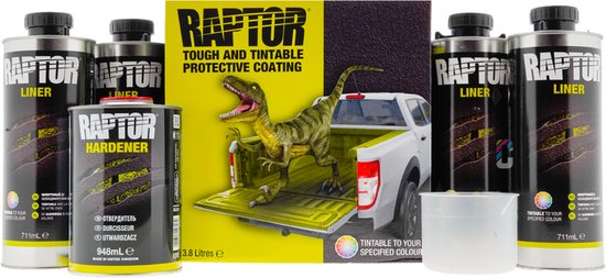 Raptor Liner Tintable Bedliner Verf - Kleurbaar - 4 liter Set - Voor ...