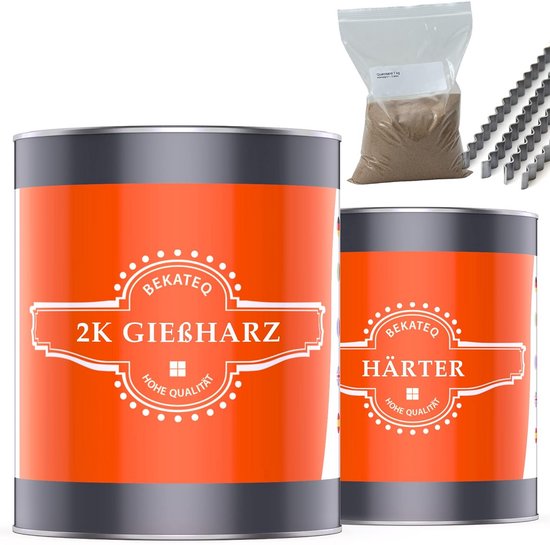 Grote 9kg Epoxyhars Set met Zand en Klemmen voor Betonreparatie en ...