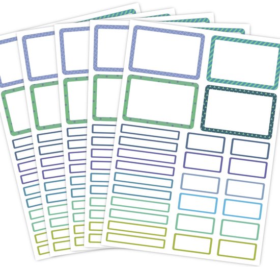 130 x school material name stickers, stickers for marking objects ...