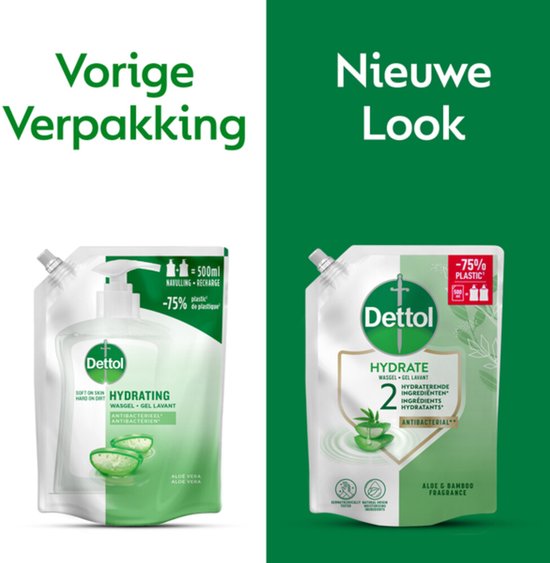 15 x Dettol - Handzeep Navulling - Hydrate - Aloë Vera & Bamboe - 500 ...