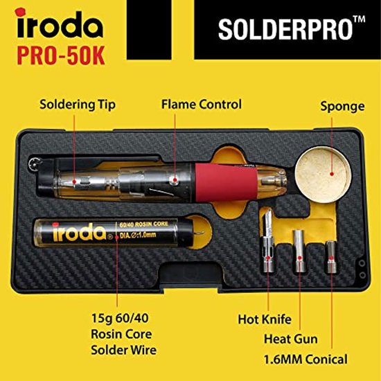 4-in-1 Warmtepistool en Mini-Zaklamp | Draadloze Butaan Soldeerset voor Snelle... | bol