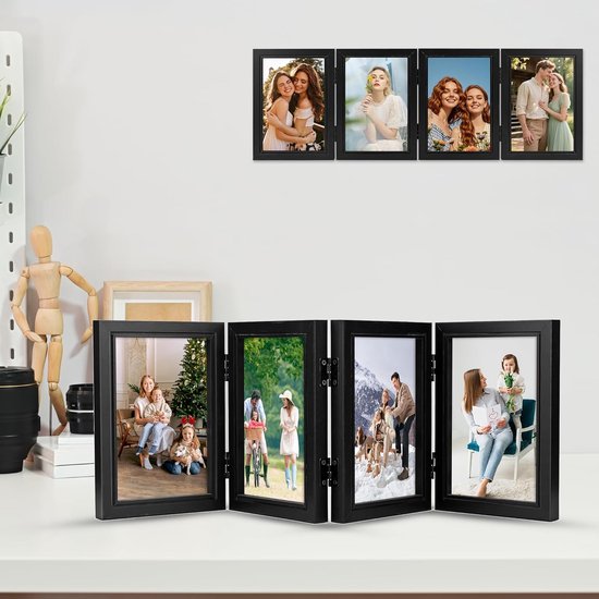 Cadre photo collage en bois pour 4 photos - Cadre pliable 12,7 x 17,5 ...