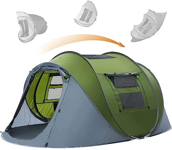 Pop-up tent voor 4 personen - Waterdichte Instant Tent met Dakraam ...
