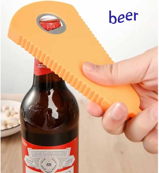 Opener - Multifunctionele Opener - 19*9cm - geel - Universeel - Voor ...