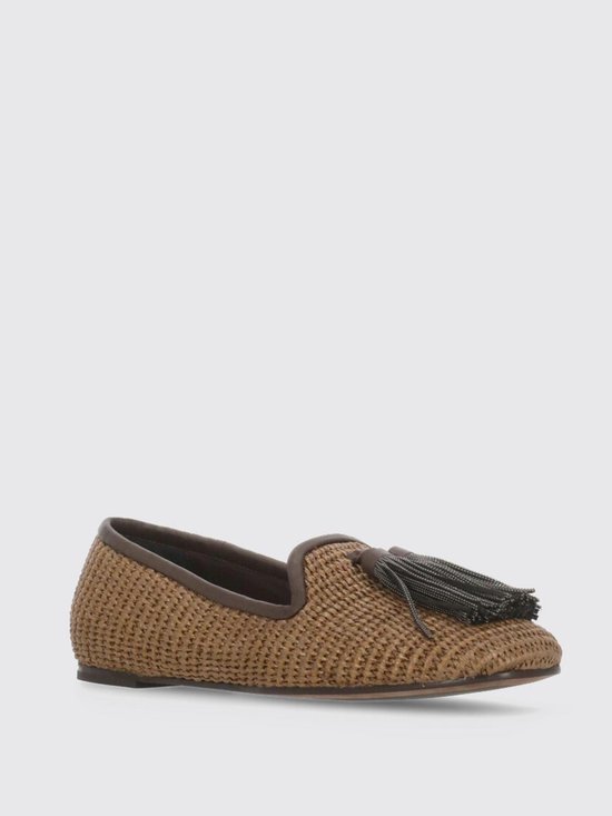 Woven Textile Loafers with Tassel Details Wo - Brown | bol
