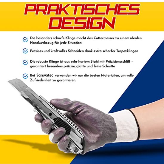 Professionele snijmessen set - 10 x 18 mm cuttermessen + 100 x SK5 ...