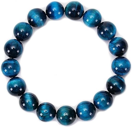 S4H Tijgeroog Blauw Edelstenen Armband 8mm Kralen 17 cm | Spirituele ...