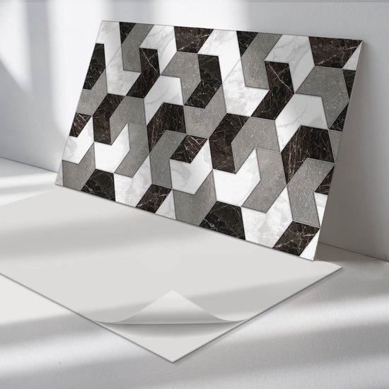 Wallfluent Vinyl Wandpaneel - Geometrisch tegelpatroon Zelfklevend ...