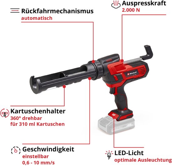 Einhell Accu Kitspuit TE-SG 18/10 Li Solo - Kitpistool voor 310 ml ...