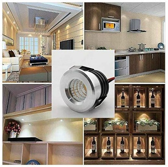 Set van 4 mini inbouw LED-spots, 3 W, warm wit Wit | bol