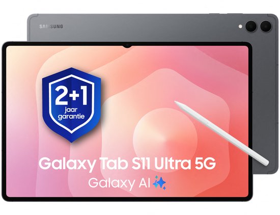Samsung Galaxy Tab S11 Ultra 5G - 512GB - Gray + 1 jaar extra garantie ...