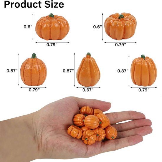 Mini-pompoen Halloween - decoratief - set van 30 - kunststof | bol