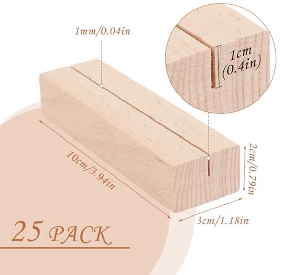Wooden Card Holders, 25 Pieces, Table Card Holder, Card Stand, Menu ...